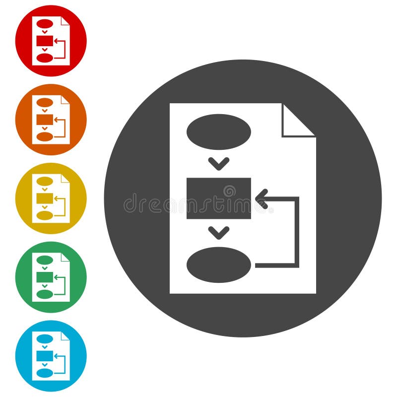 Business Plan Icons Set with Long Shadow Stock Vector - Illustration of ...