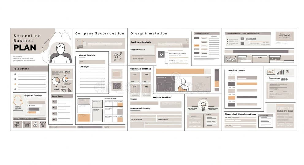 Business Plan Layout Featuring Multiple Interconnected Sections and ...