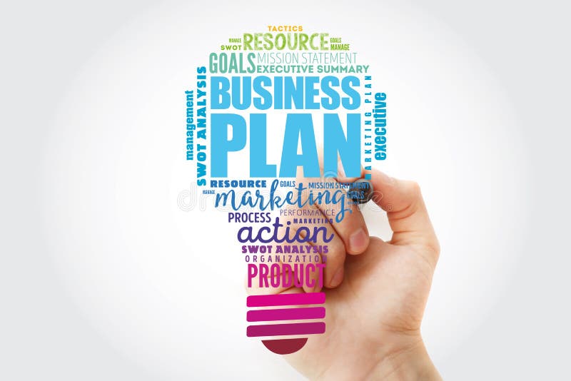 Business Plan Light Bulb Word Cloud Collage, Business Concept Background Stock Photo - Image of ...
