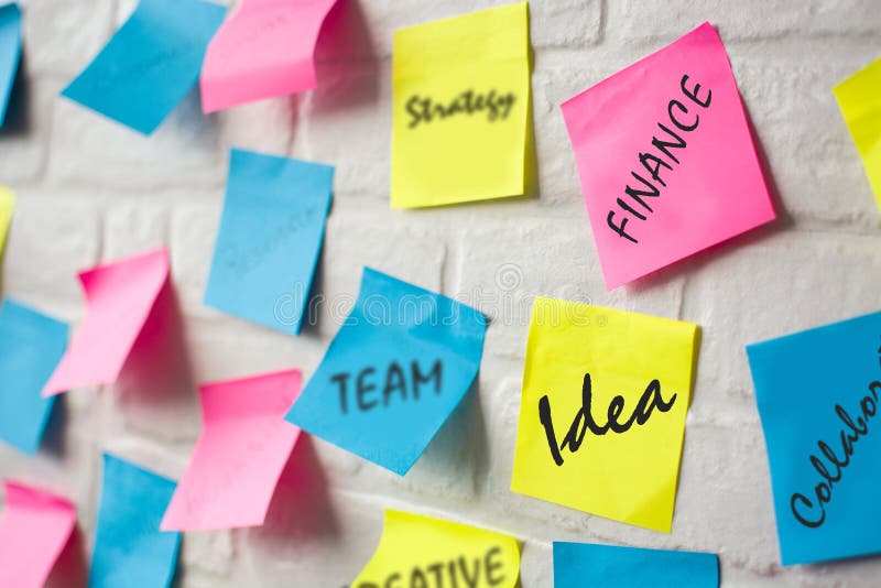 Business Plan Made with Colored Notes Stock Image - Image of colored ...