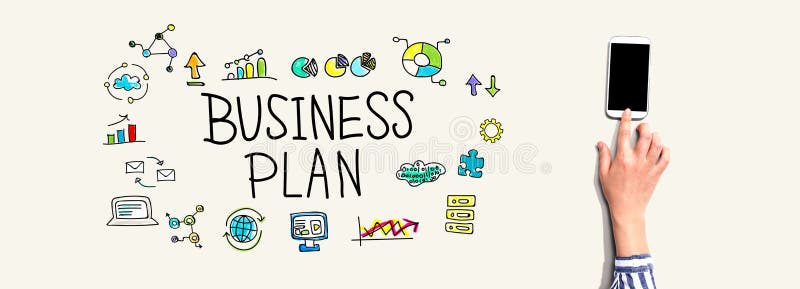 Business Plan with Person Using Smartphone Stock Image - Image of ...
