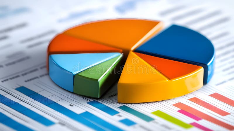 Business Plan Presentation with a Pie Chart and Revenue Stock ...
