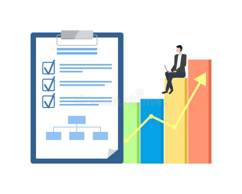 Business Plan and Statistical Chart, Entrepreneur Stock Vector ...