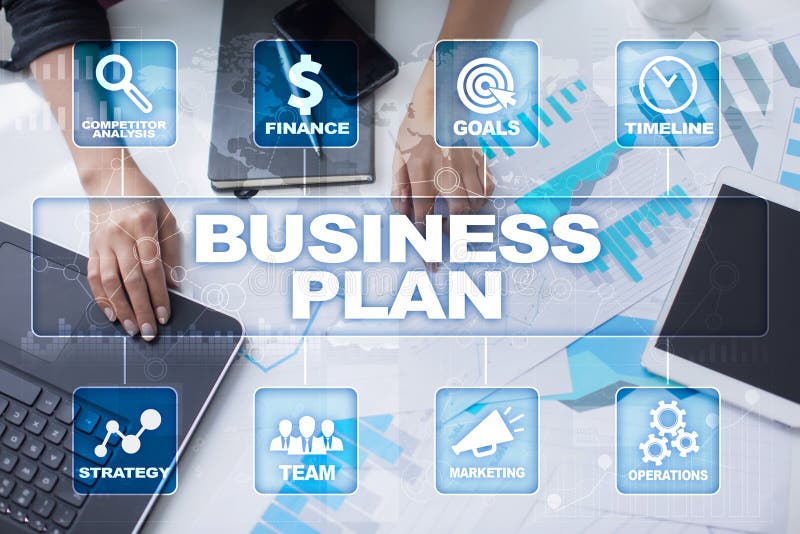 Business Plan and Strategy Concept on the Virtual Screen Stock Image ...