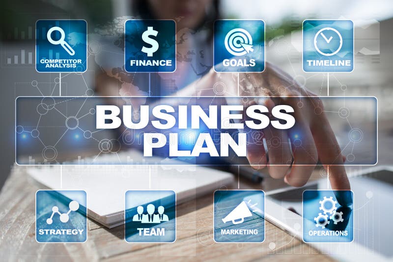 Business Plan and Strategy Concept on the Virtual Screen. Stock Photo ...