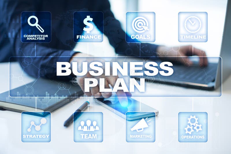 Business Plan and Strategy Concept on the Virtual Screen. Stock Image ...