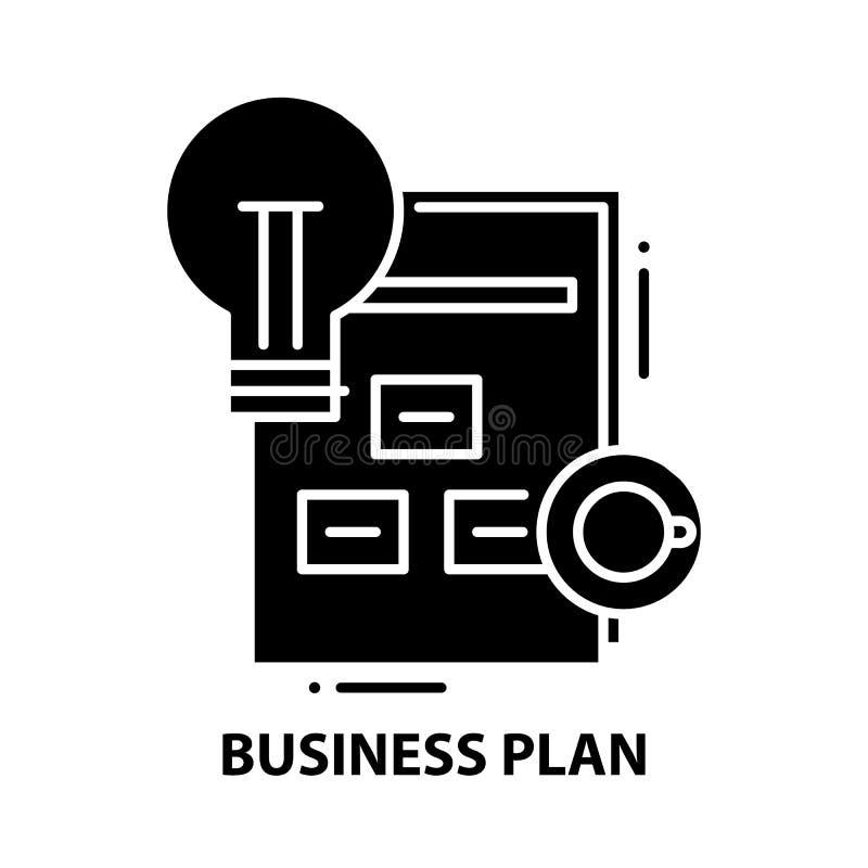 Business Plan Icon, Black Vector Sign with Editable Strokes, Concept ...