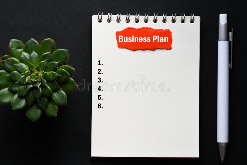 Plan Text in Notebook on Gray Background. View from Above. High ...
