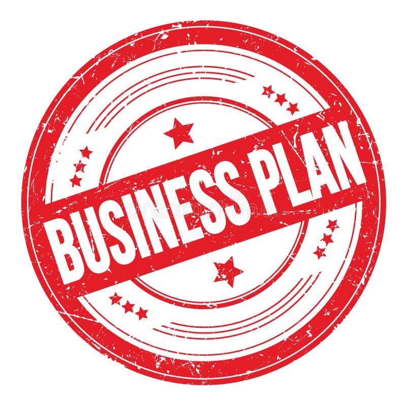 BUSINESS PLAN Text on Red Round Grungy Stamp Stock Illustration ...