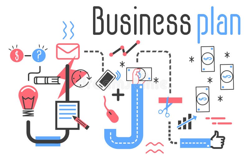 Business Plan Vector Concept in Flat Line Design Stock Vector ...