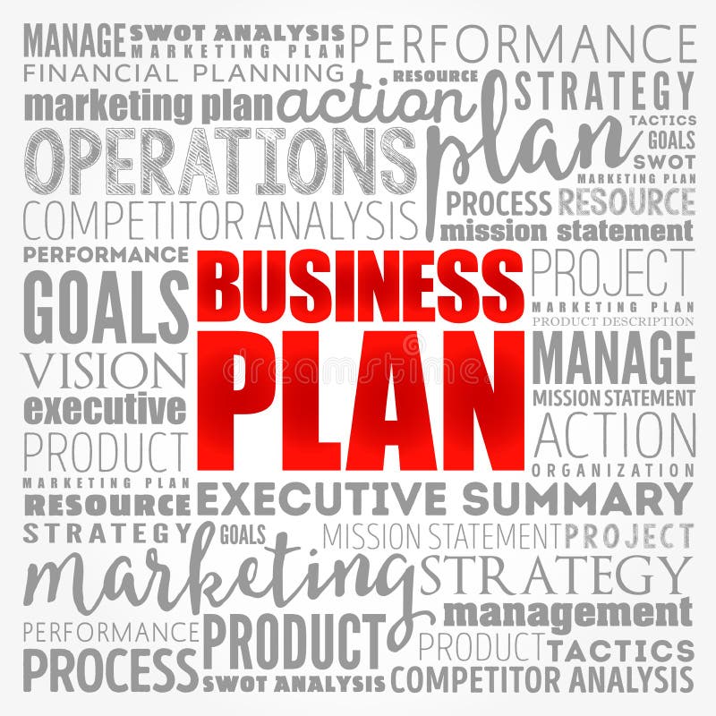 Business Plan Word Cloud Collage Business Concept Background Stock