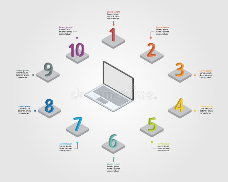 Business Infographic with Isometric Business Ion Template for ...