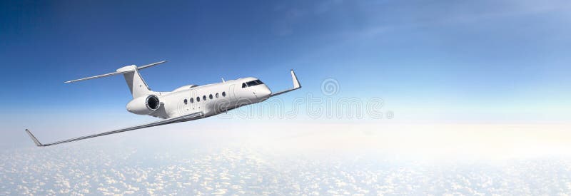 A Business Plane Flying at High Altitude Above the Clouds Stock Image ...