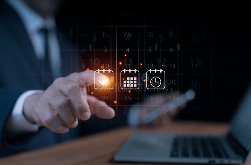 Business Planning Agenda Calendar: Work Schedule Concept, Owners Mark ...