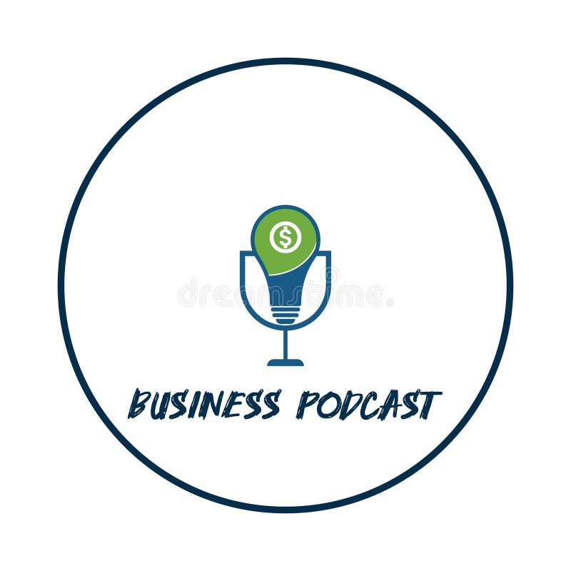 Business Podcast Logo Template Vector with Lamp Stock Vector ...