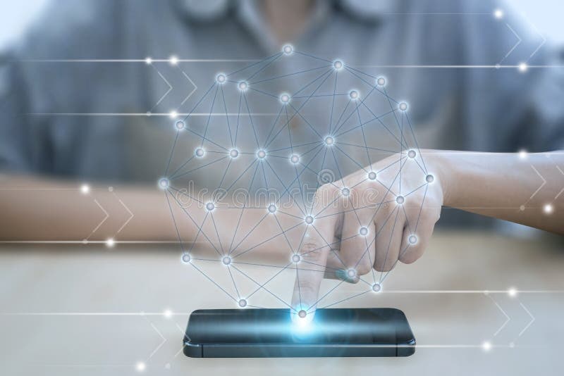 Business Point Mobile Phone with Application Icons Interface Stock ...