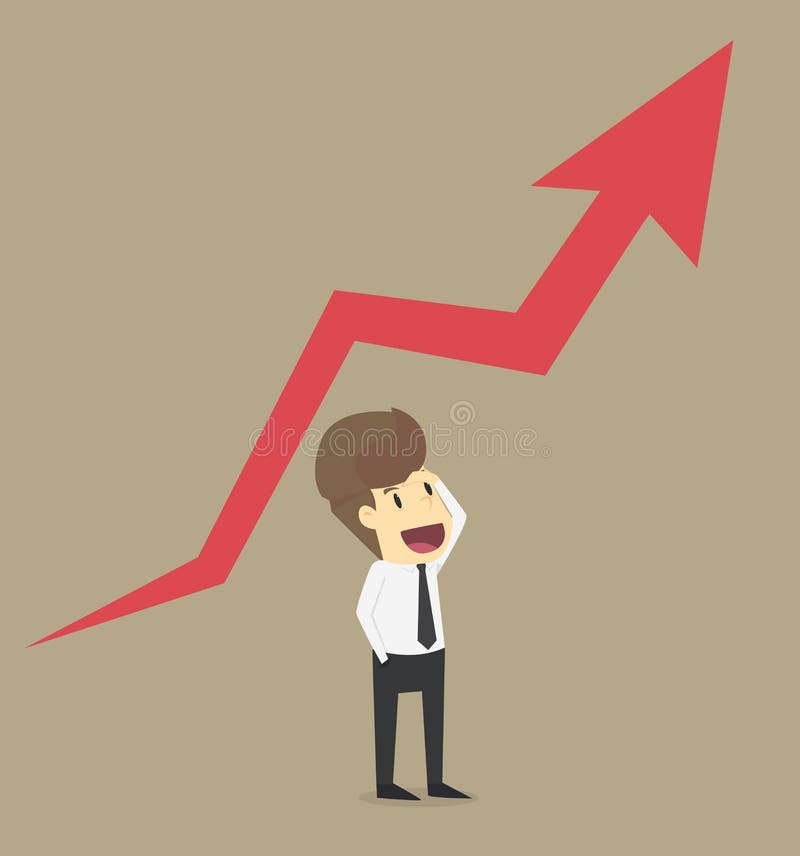 A Business Pointing Arrow Income Increases Stock Vector - Illustration ...