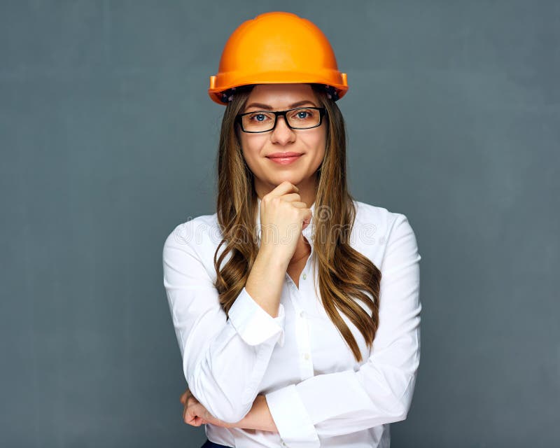 Business Portrait of Woman Engineer Builder. Stock Image - Image of ...