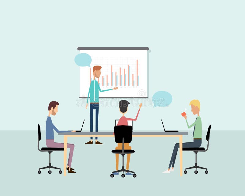 Business Present Project Work on Team Stock Vector - Illustration of ...
