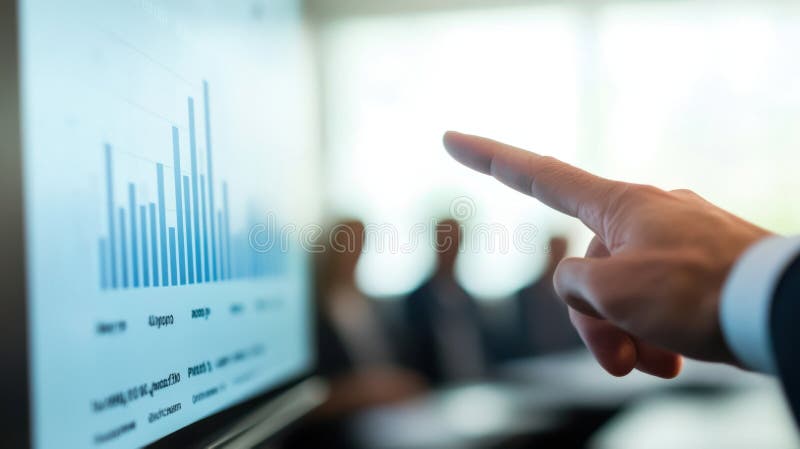 Business Presentation with Analytical Data and Team Discussion in ...