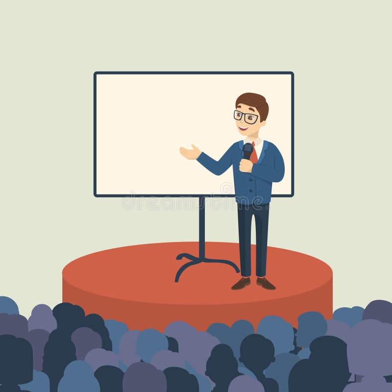 Business Presentation with Audience. Stock Vector - Illustration of ...