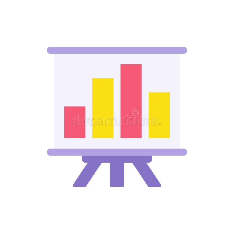 Business Presentation Board with Graphs Vector Flat Illustration. Flip ...
