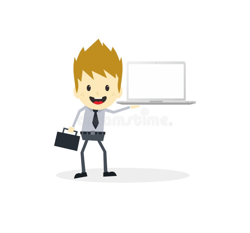Business Presentation Cartoon Character Stock Vector - Illustration of ...
