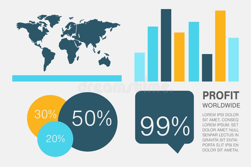Business Presentation of Charts and Map Stock Illustration ...