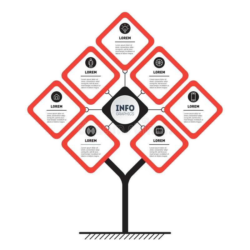Business Presentation Concept with 7 Options and Icons. Mindmap ...
