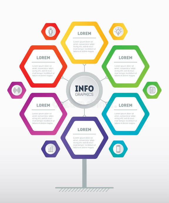 Business Presentation Concept with 6 Options. Mind Map. Template of ...