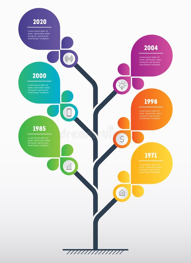 Business Presentation Concept with 6 Options. Web Template of Tree ...