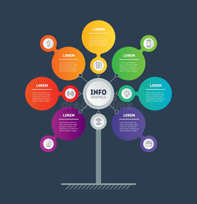 Business Presentation Concept with 7 Points. Vector. Web Template of ...