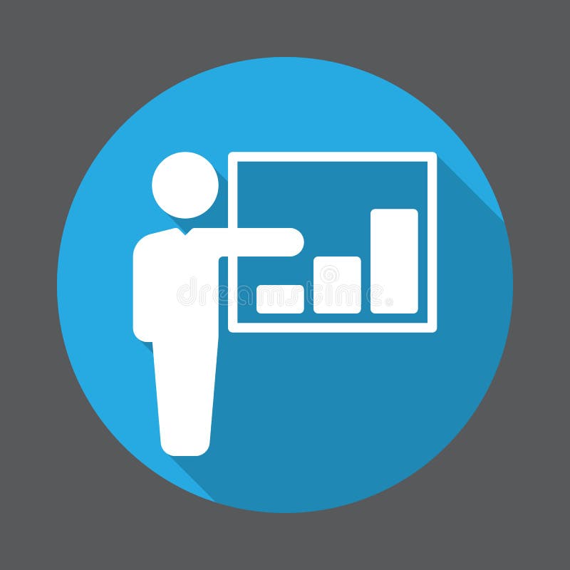 Business Presentation Flat Icon. Round Colorful Button, Circular Vector ...