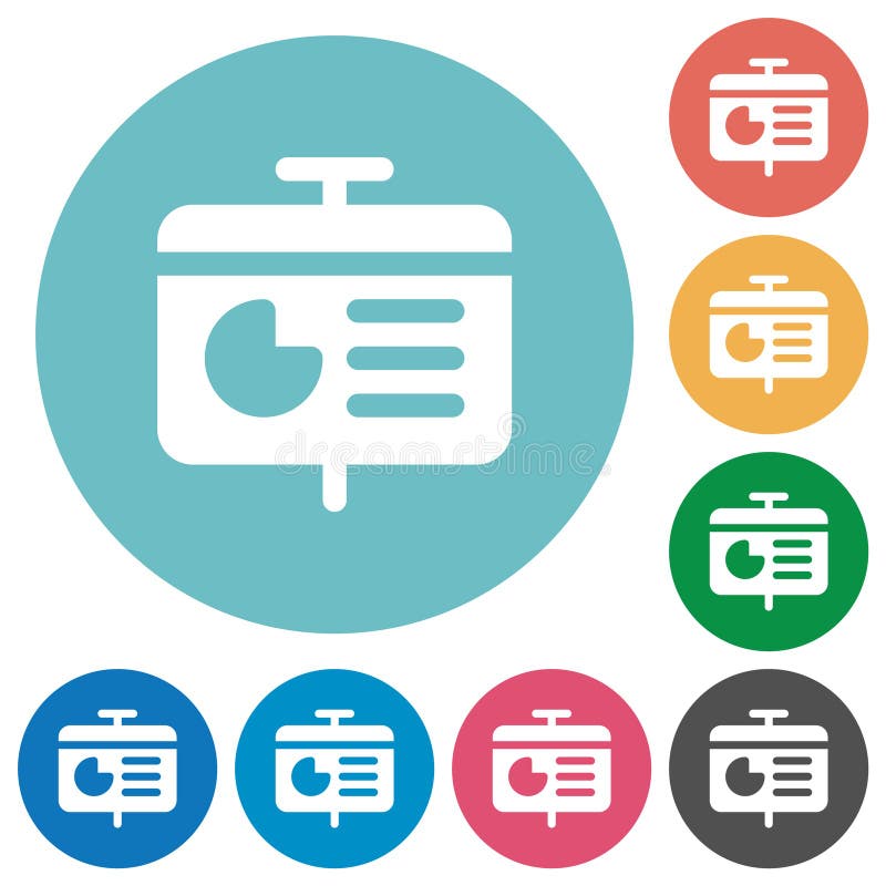 Business Presentation Flat Round Icons Stock Vector - Illustration of ...