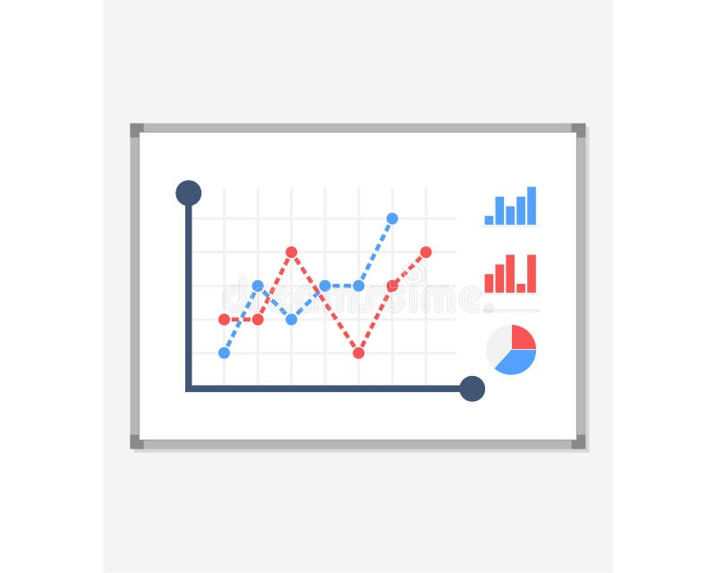 Business Presentation Icon. Board with a Growing Chart, a Diagram ...