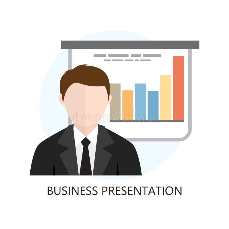 Business Presentation Icon Flat Design Stock Vector - Illustration of ...