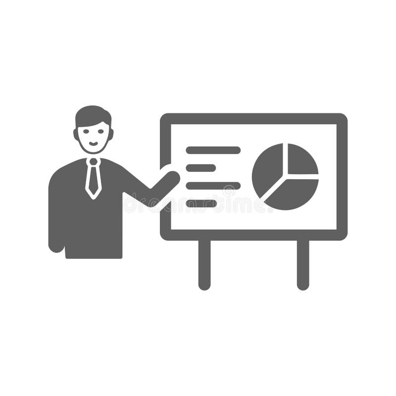 Business Presentation Icon / Gray Color Stock Vector - Illustration of ...
