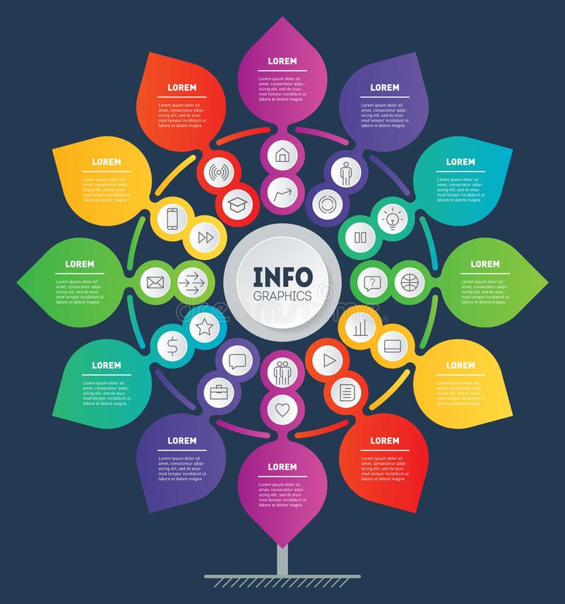 Business Presentation or Info Graphics Concept with 12 Steps and 24 ...