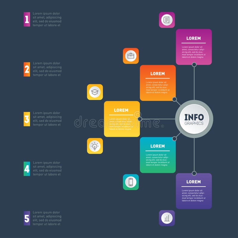 Business Presentation or Infographic with 5 Options. Example of Stock ...