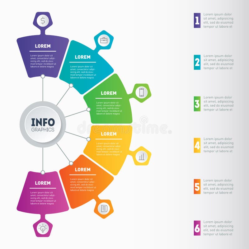 Business Presentation or Infographic Examples with 6 Options. Vector ...
