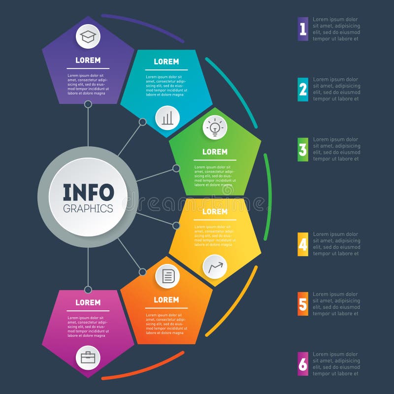 Business Presentation or Infographic Examples with 6 Options. Vector ...