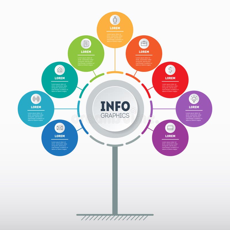 Business Presentation Concept with 6 Options. Web Template of Tree ...