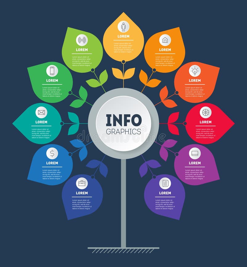 Business Presentation or Infographics Concept with 11 Options and Icons ...