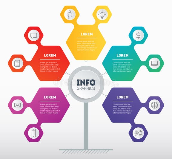 Business Presentation or Infographics Concept with 5 Options. Template ...