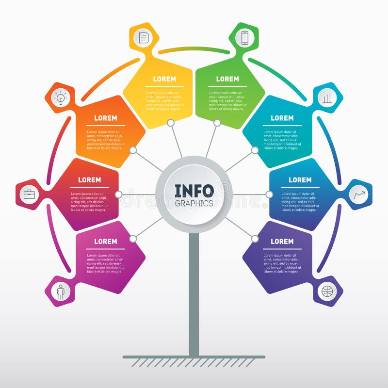 Business Presentation or Infographics Concept with 8 Points. Web ...