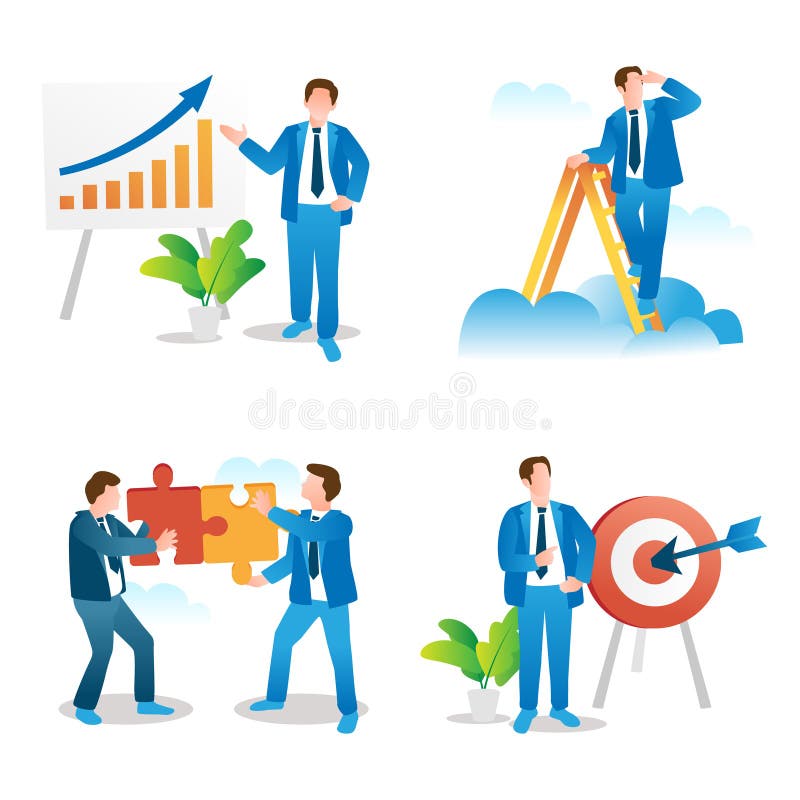 Leadership Vision Mentor Goals Teamwork Ethic on Blue Stock ...