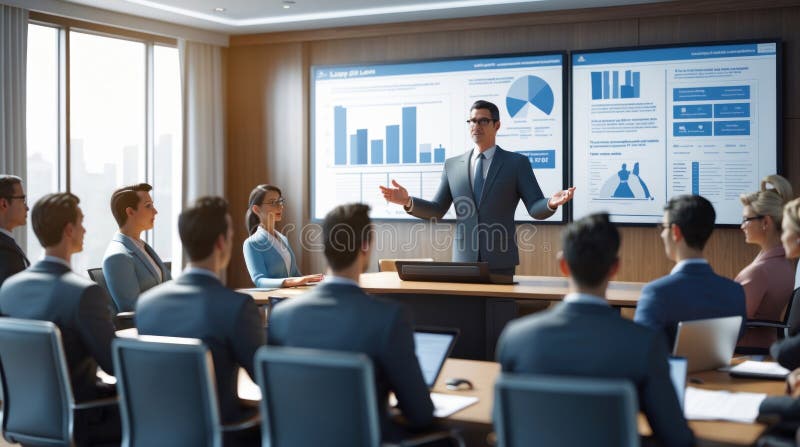Modern Office Conference Room Charts Graphs Displayed Stock Photos ...