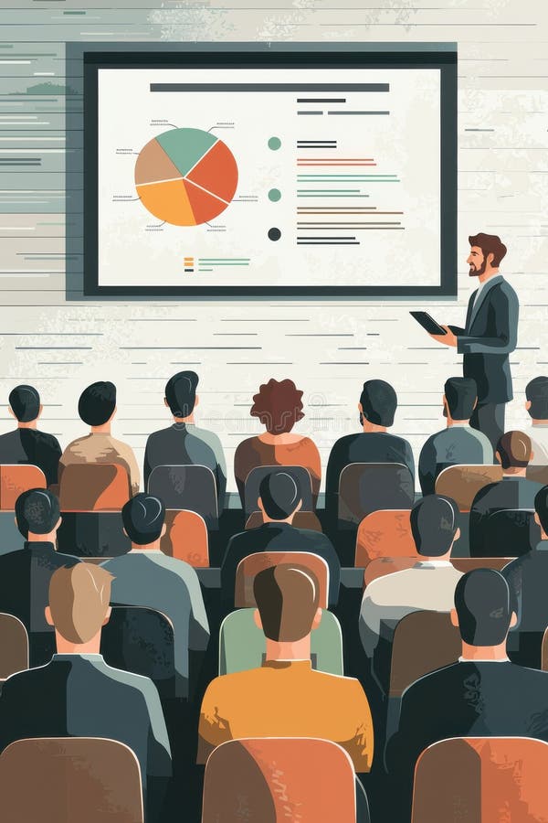 Business Presentation with Professional Audience and Speaker Showcasing ...