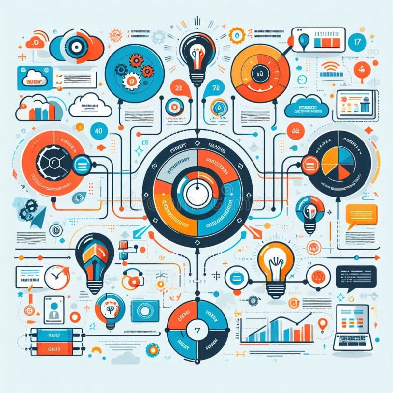 Business Presentation with Seven Alternatives. Vector Dynamic ...