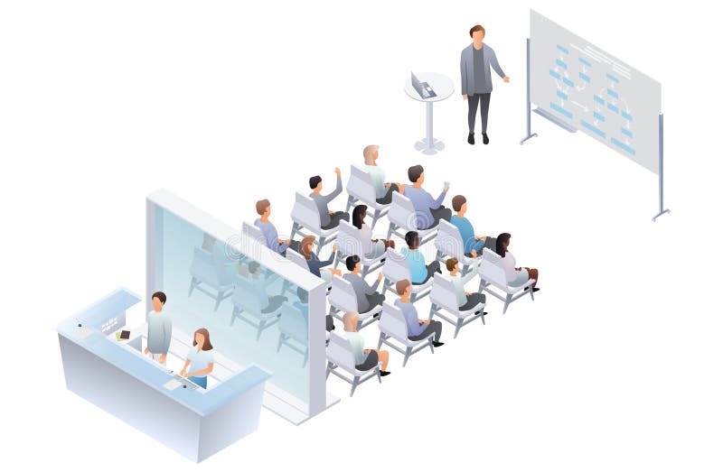 Business Presentation, Speech. Teamwork Set with Business Presentation ...